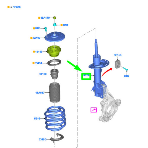 FORD MONDEO MK5 Front Right Shock Absorber 2184923 HG9C-18045-CEA NEW ...