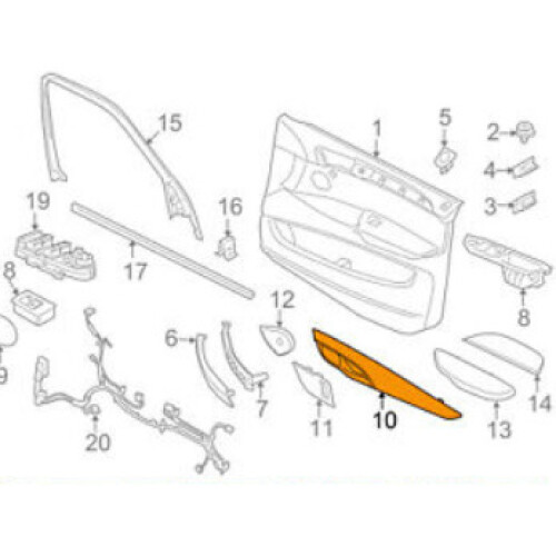 BMW X5 F15 Front Left Door Decorative Strip 51417381879 7381879 NEW ...