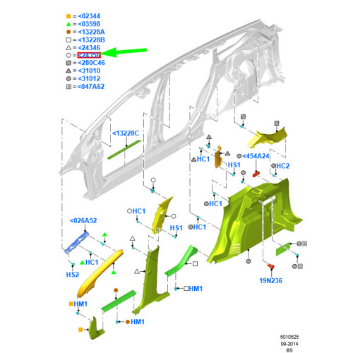 FORD KUGA MK2 C520 Left Side B Pillar Upper Trim 2035349 NEW GENUINE on ...