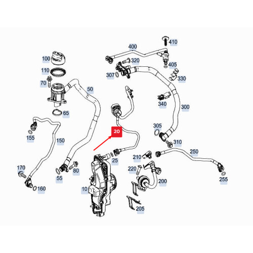 MERCEDES-BENZ A W177 Oil Separator Vent Line A2600180700 NEW GENUINE on ...