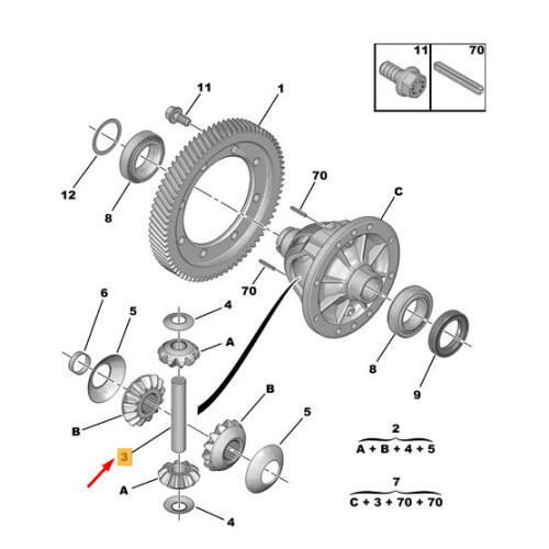 PEUGEOT 208 MK1 A9 Gearbox Differential Pinion Shaft 310857 NEW GENUINE ...