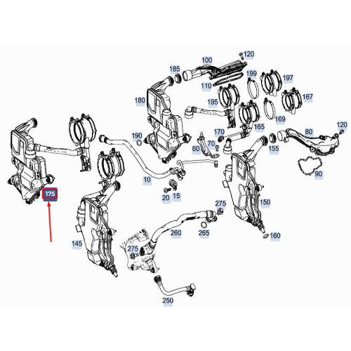 MERCEDES-BENZ E W213 Right Engine Oil Separator A1760102801 NEW GENUINE ...