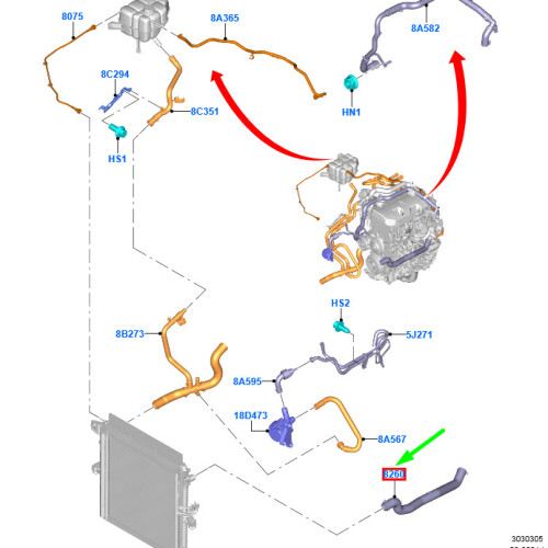 FORD RANGER T6 MK1 Radiator Cooling System Hose 2509760 NEW GENUINE on ...