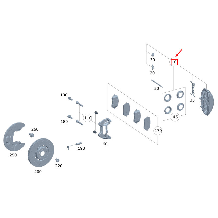 MERCEDES-BENZ GLE W167 Front Right Brake Caliper A1674218200 NEW ...