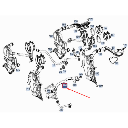 MERCEDES-BENZ E W213 Left Cylinder Head Cover Vent Line A1770105403 NEW ...