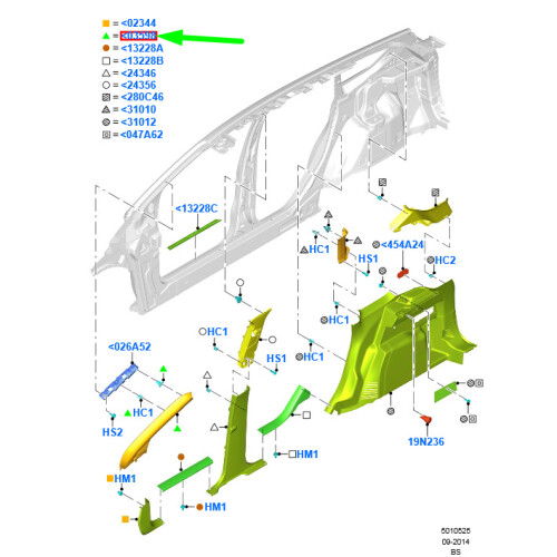 FORD KUGA MK2 C520 Right A Pillar Trim GV44-S03198-AA3AM1 2060063 NEW ...