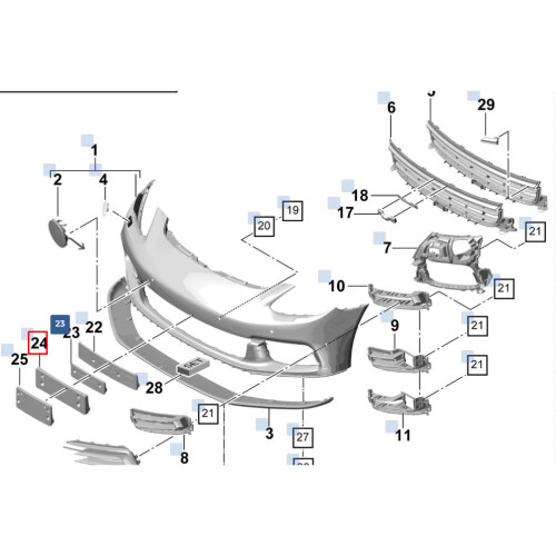 PORSCHE PANAMERA 971 Front Bumper Number Holder 971807287DOK1 NEW ...
