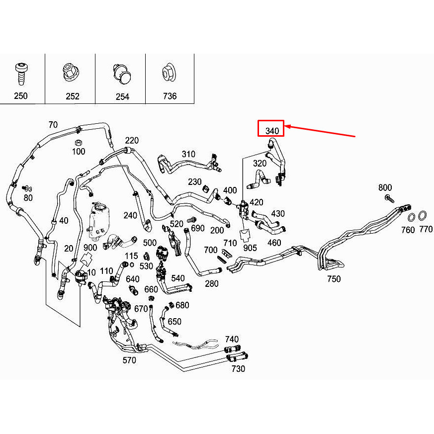 MERCEDES-BENZ S W222 Heat Exchanger Feed Hose A2228302896 NEW GENUINE ...