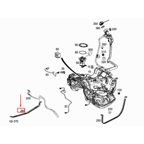 MERCEDES-BENZ S W222 Central Fuel Tank Tensioning Strap A2224700140 NEW ...