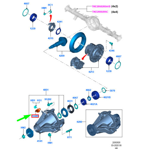 FORD RANGER T6 Rear Differential Connector Wiring Sleeve 4892890 NEW ...