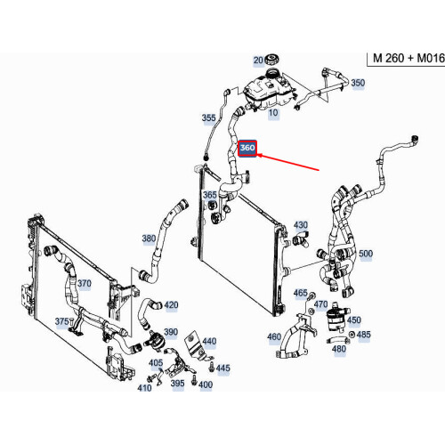 MERCEDES-BENZ A W177 Expansion Reservoir Coolant Line A1775017201 NEW ...