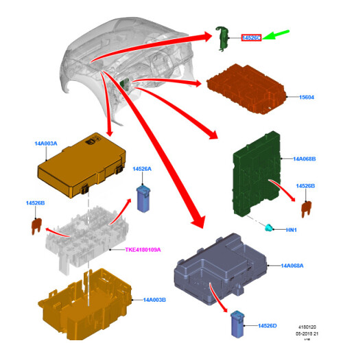 FORD RANGER T6 125Amp 32Volt Mega Fuse Pink Circuit Breaker 1148218 NEW ...