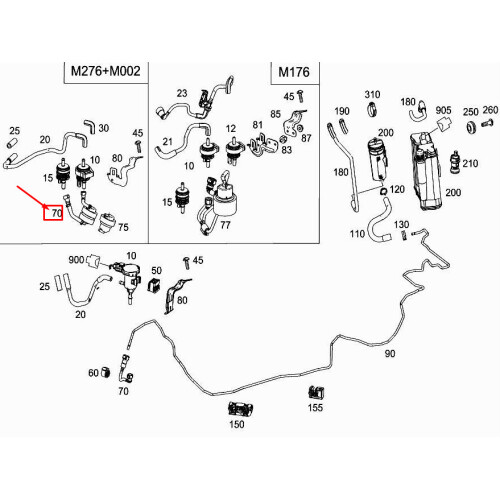 MERCEDES-BENZ S W222 Purge Line To Purge Valve A2224711215 NEW GENUINE ...