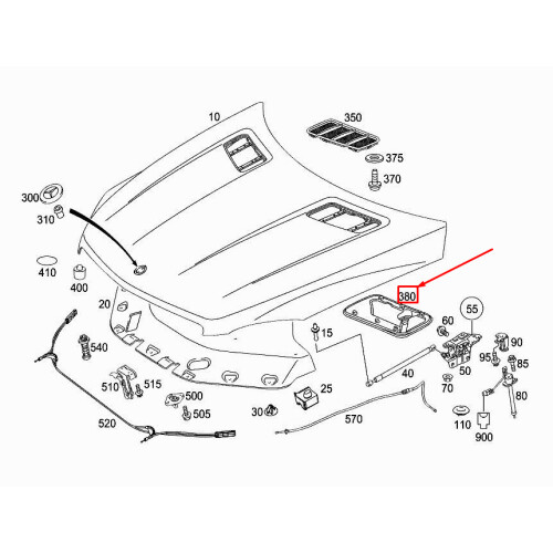 MERCEDES-BENZ ML W166 Right Bonnet Grille Frame A1668801205 NEW GENUINE ...