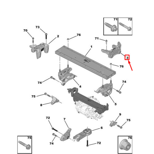 PEUGEOT 208 MK2 P21 Engine Left Mounting Bracket 9826426680 NEW GENUINE ...
