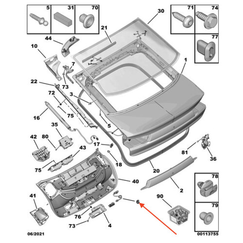 PEUGEOT 508 Rear Tailgate Harness 1637281480 NEW GENUINE on OnBuy