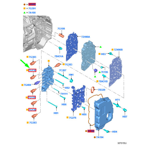 FORD MONDEO MK5 Transmission Solenoid Assy 5242514 KTCV6P-7G383-UA NEW ...