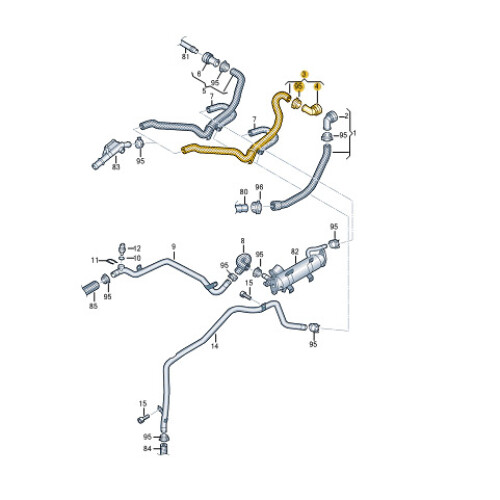 VOLKSWAGEN TIGUAN 5N Coolant Hose Pipe 5N0121156C NEW GENUINE on OnBuy