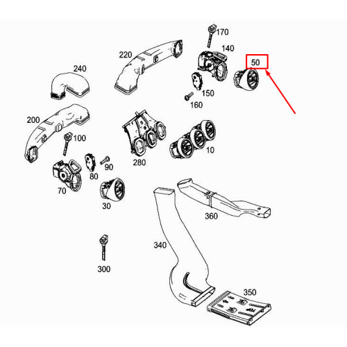 MERCEDES-BENZ GLC X253 Right Dashboard Air Intake Grille A2058303904 ...