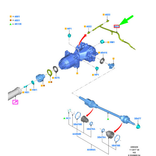 FORD MONDEO MK5 Rear Axle Vent Hose 1910551 EG93-4A049-AA NEW GENUINE ...