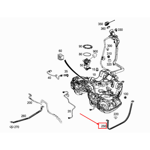 MERCEDES-BENZ S W222 Fuel Tank Tensioning Strap A2224700040 NEW GENUINE ...