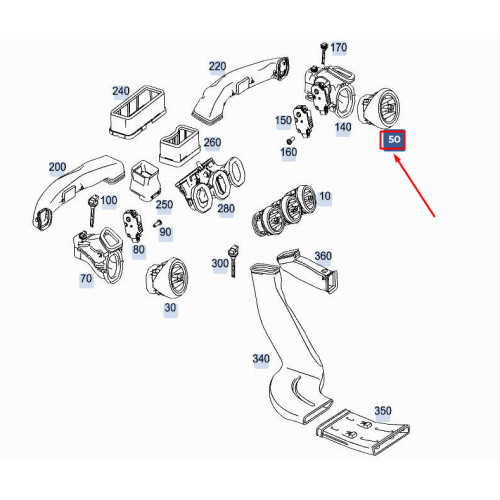 MERCEDES-BENZ GLC X253 Right Dashboard Air Intake Grille A2058301054 ...