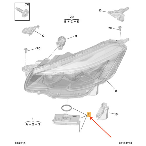 PEUGEOT 508 Front Right Light Control Unit 1613518480 NEW GENUINE on OnBuy