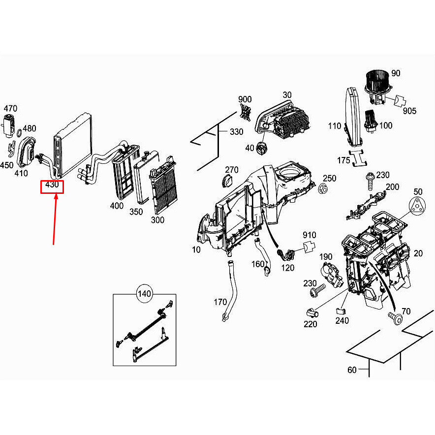 MERCEDES-BENZ E W212 Air Conditioning Evaporator A2048300058 NEW ...