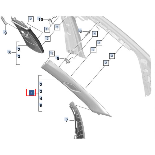 PORSCHE PANAMERA 971 Front Upper Left A Pillar Trim 971867233POM5 NEW ...