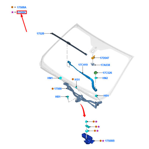 FORD RANGER T6 MK1 Front Wiper Motor Assy LHD 1911531 EB3B-17504-EA NEW ...