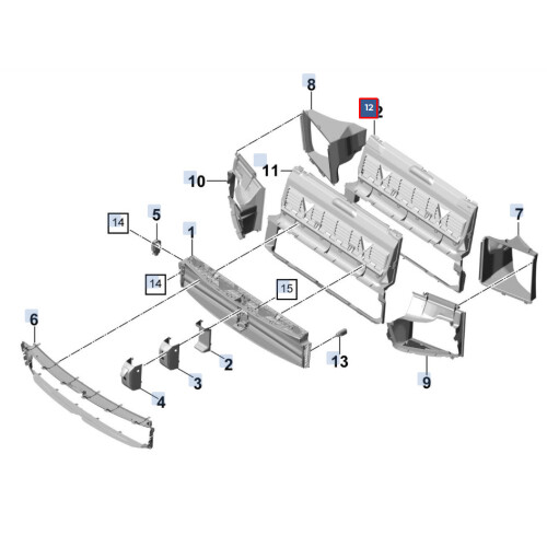 PORSCHE PANAMERA 971 Radiator Air Guide Duct Rear Center 971121707D NEW ...
