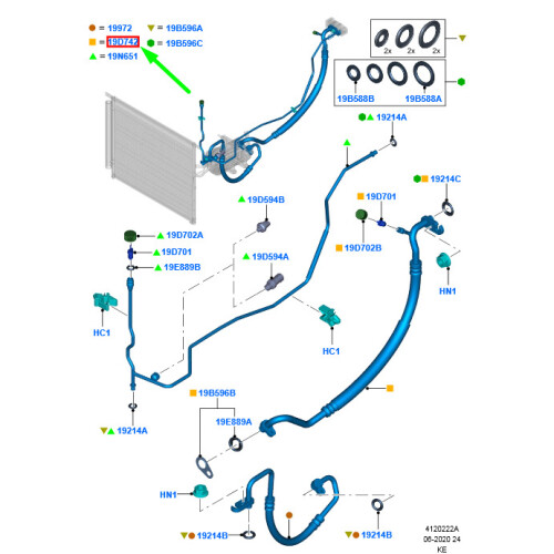 FORD RANGER T6 MK1 AC Hose Pipe 2464080 EB3B-19N602-HD NEW GENUINE on OnBuy