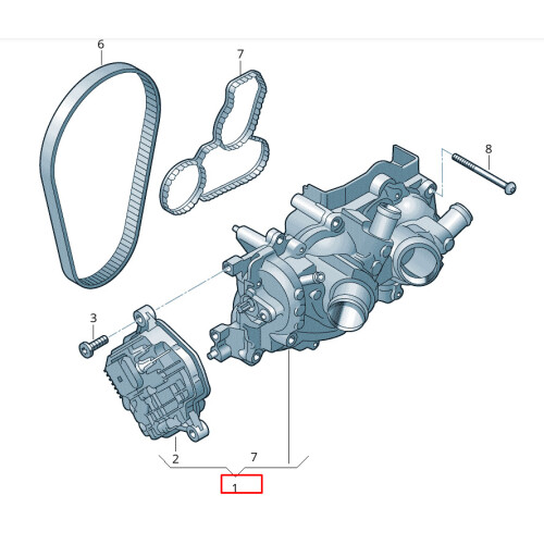 VOLKSWAGEN GOLF MK8 CD1 Water Coolant Pump 05E121111AB 2021 NEW GENUINE ...