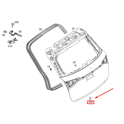 MERCEDES-BENZ GLE W167 Rear End Door Bottom Stop Plug A0029981650 NEW ...