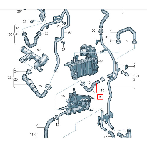 VOLKSWAGEN MULTIVAN T7 STM STN Coolant Hose Pipe 7E0121058T NEW GENUINE ...
