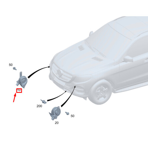 MERCEDES-BENZ GLE W167 Low Note Horn Signal A0005428512 NEW GENUINE on ...