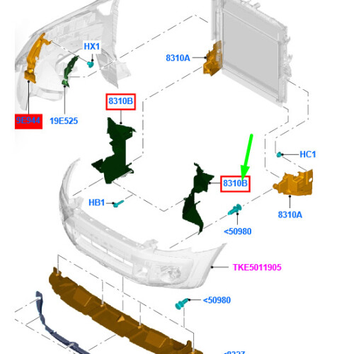 FORD RANGER T6 MK1 Front Left Air Deflector AB39-8311-CA 1842243 NEW ...