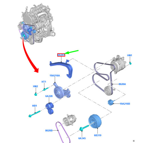 FORD RANGER T6 MK1 Belt Cover 2271958 JB3Q-6A247-AC NEW GENUINE on OnBuy