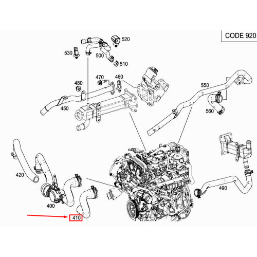MERCEDES-BENZ GLC X253 Engine Coolant Hose A2742031182 NEW GENUINE on OnBuy
