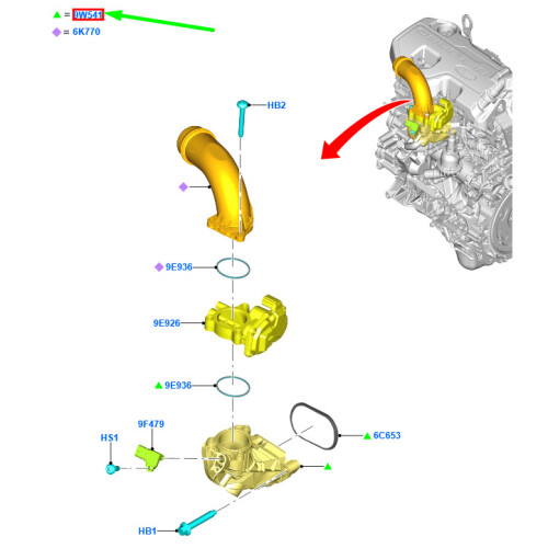 FORD RANGER T6 MK1 Throttle Housing Adaptor JB3Q-9W541-AC 2354718 NEW ...