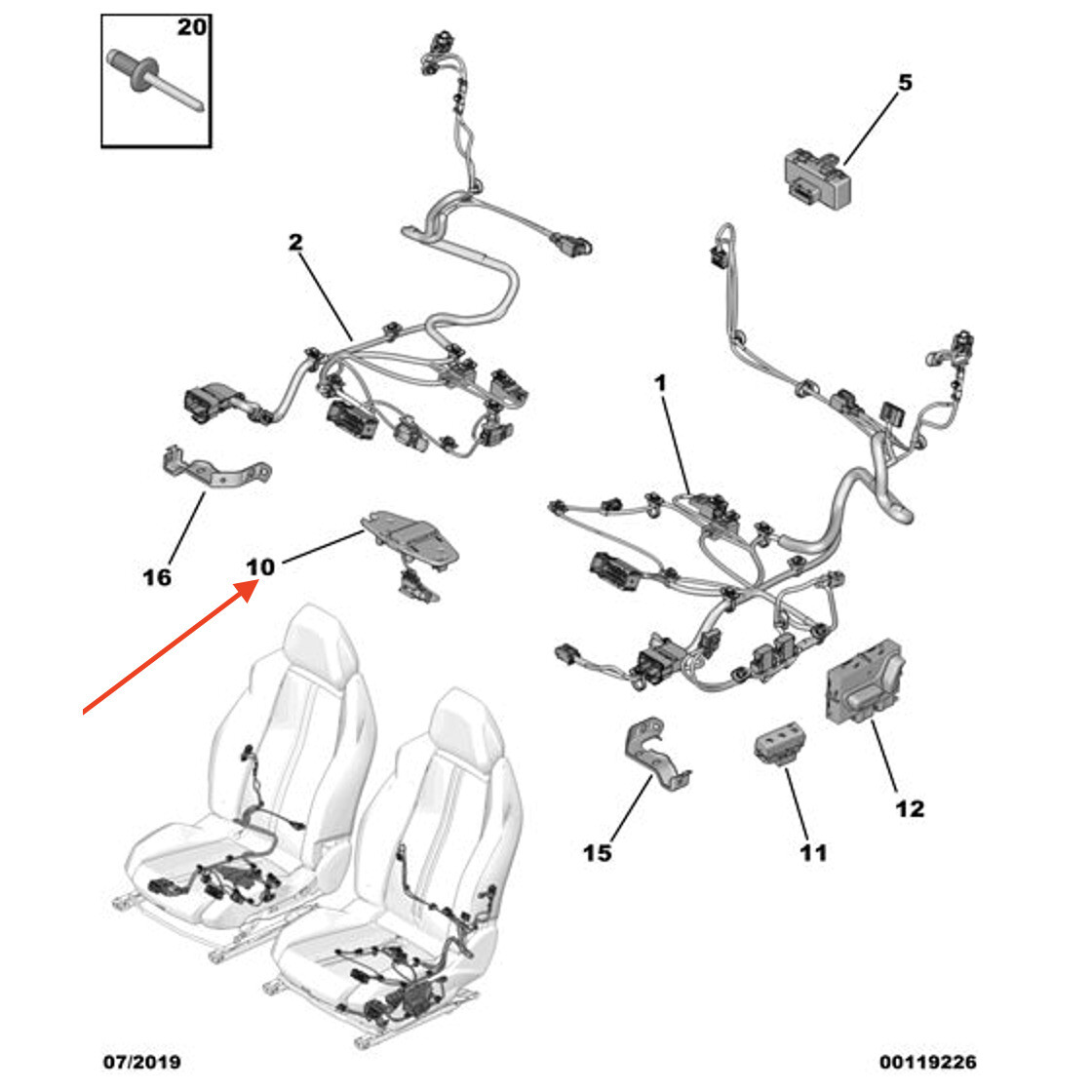 PEUGEOT 2008 Passenger Detection Sensor LHD 9813968680 NEW GENUINE on OnBuy