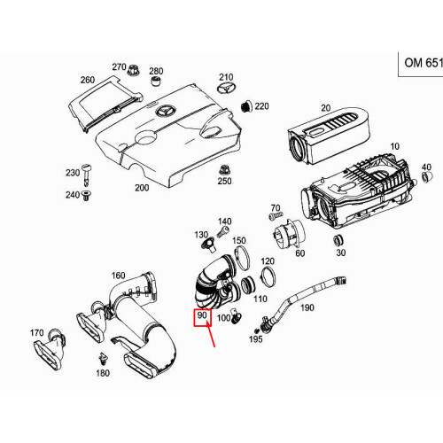 MERCEDES-BENZ ML W166 Engine Air Line A6510900337 NEW GENUINE on OnBuy