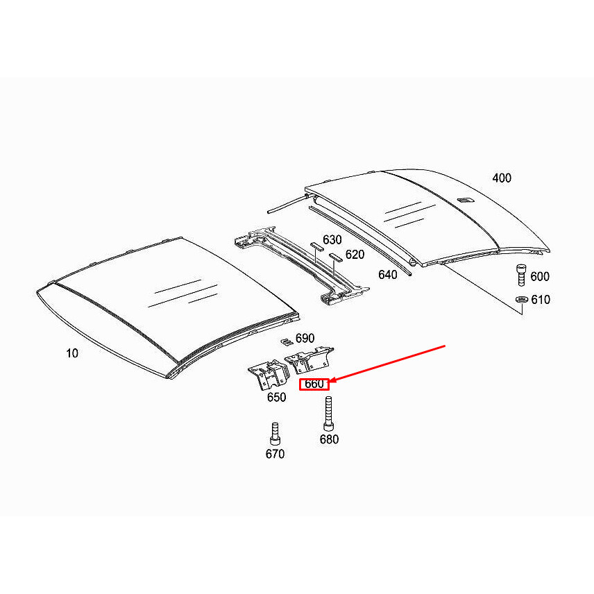 MERCEDES-BENZ S W222 Rear Right Roof Mounting Consule A2227870642 NEW ...