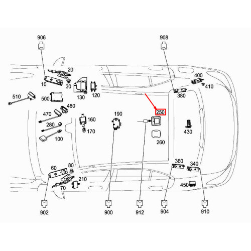MERCEDES-BENZ GLC X253 Rear Central Roof Antenna A2059056801 NEW ...