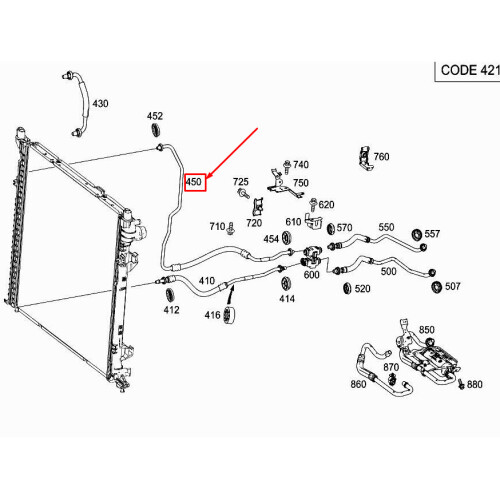 MERCEDES-BENZ ML W166 Transmission Cooler Line A1665001588 NEW GENUINE ...