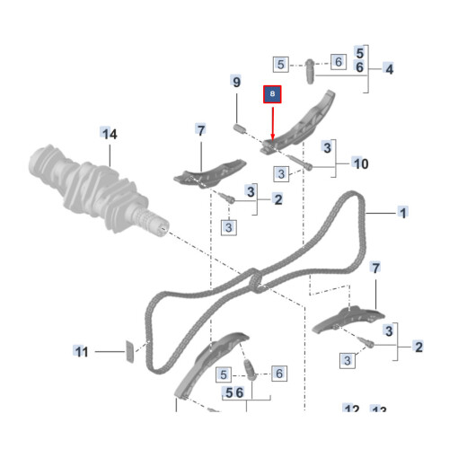 PORSCHE 911 992 Timing Chain Tensioner Arm Blade 0PB109509 NEW GENUINE ...