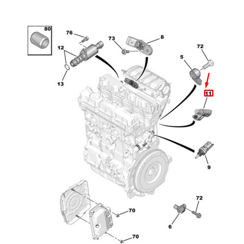 PEUGEOT 208 MK2 P21 Camshaft Position Sensor 9676625780 NEW GENUINE on ...