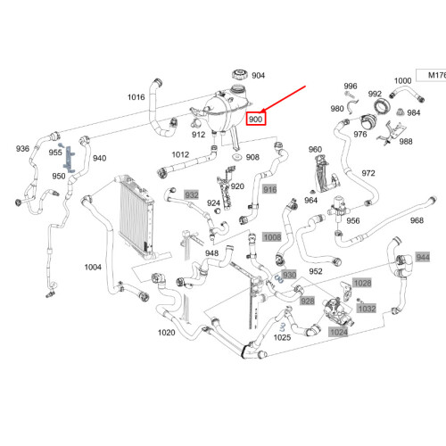 MERCEDES-BENZ GLE W167 Coolant Expansion Tank A1675009900 NEW GENUINE ...