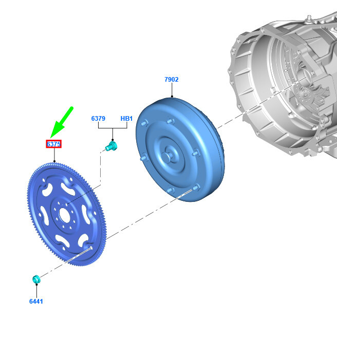 FORD RANGER T6 MK1 Flywheel Assy JB3P-6375-AA 2216234 NEW GENUINE on OnBuy