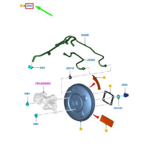 FORD RANGER T6 MK1 Brake Booster Repair Kit LHD AB31-2002-DB 1720838 ...